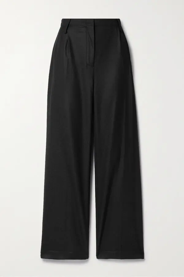 INTERIOR The Ren Pleated Wool-twill Pants