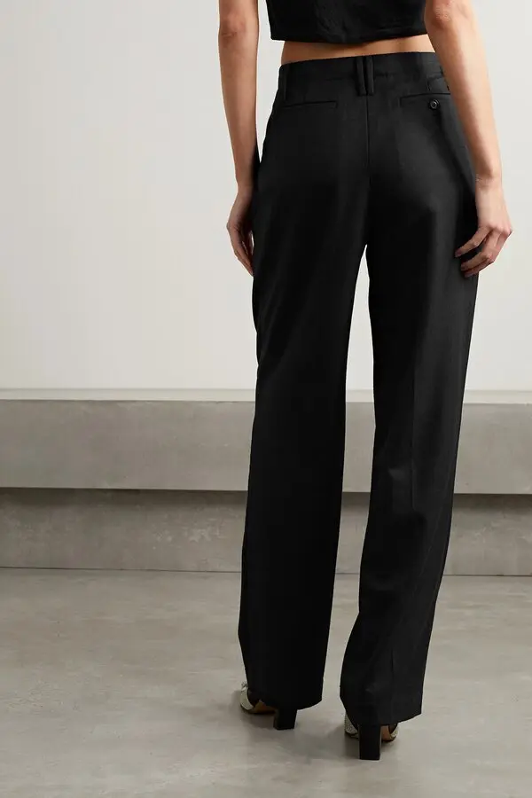 INTERIOR The Ren Pleated Wool-twill Pants