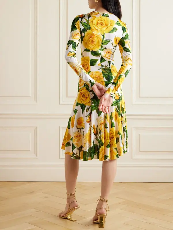 dolce gabbana floral midi dress Dolce & Gabbana