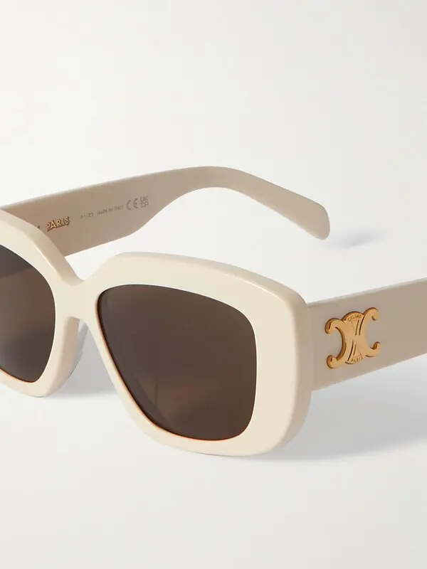 Celine Triomphe Rectangular Sunglasses - Ivory