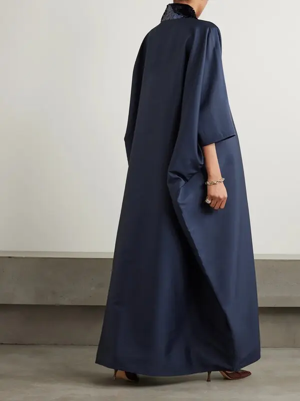 DIMA AYAD Sequin-embellished Faille Kaftan