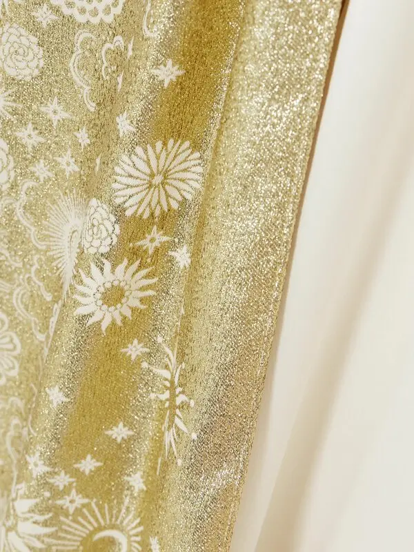 DIMA AYAD Satin Gown And Metallic Jacquard Cape Set