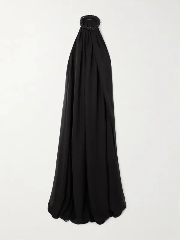 TOM FORD Embellished Silk-chiffon Gown