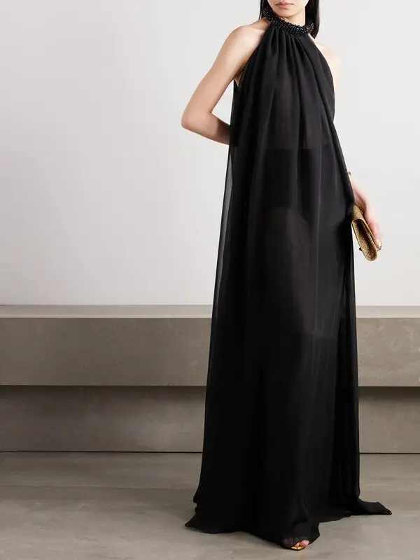 TOM FORD Embellished Silk-chiffon Gown
