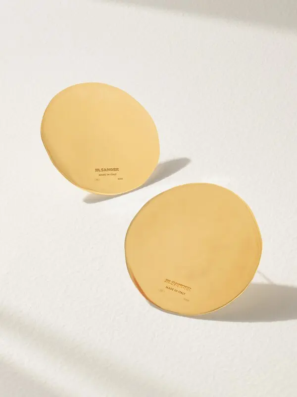 JIL SANDER Vermeil Disc Earrings - Gold