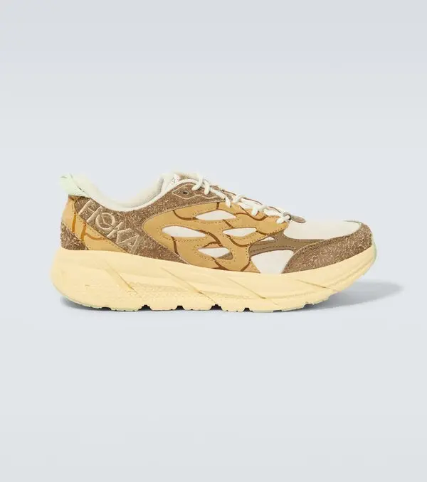 Hoka One One Clifton L Suede Sneakers - Beige