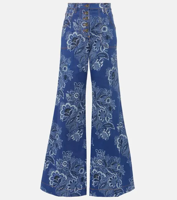 Etro Floral High-rise Flared Jeans