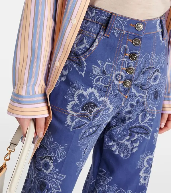 Etro Floral High-rise Flared Jeans