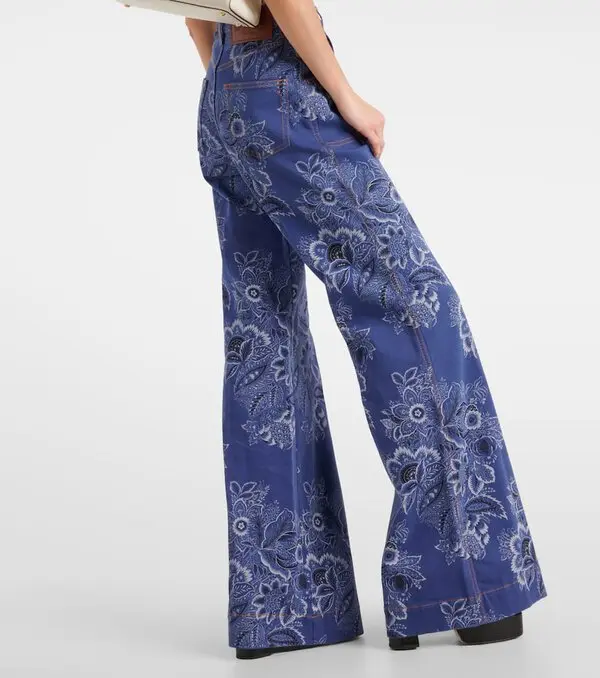 Etro Floral High-rise Flared Jeans