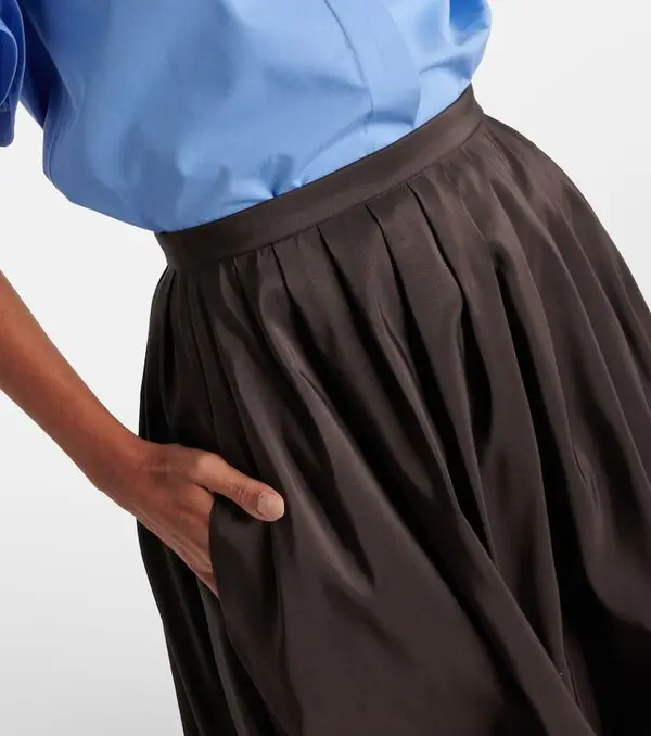 Valentino Garavani Broderie Anglaise Silk Midi Skirt