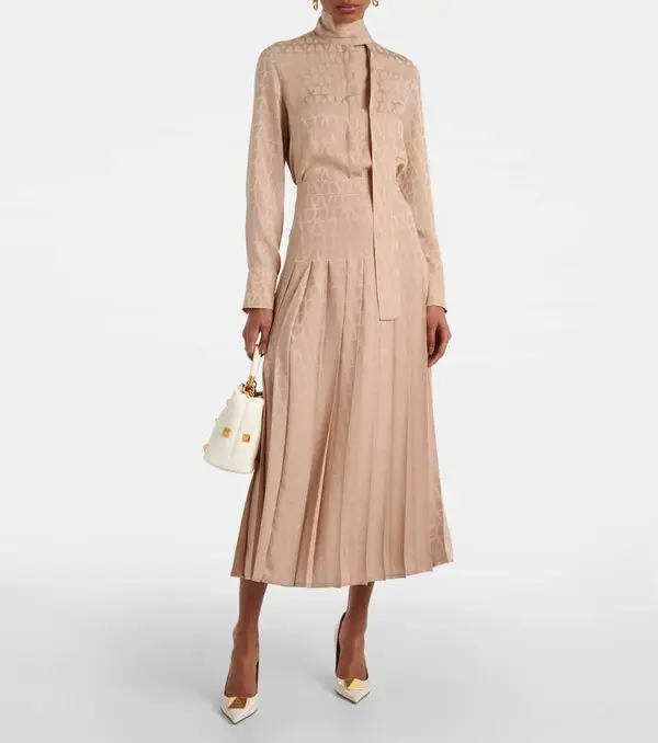 Valentino Garavani Toile Iconographe Pleated Midi Skirt