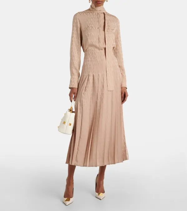Valentino Garavani Toile Iconographe Pleated Midi Skirt