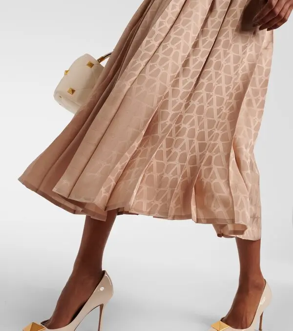 Valentino Garavani Toile Iconographe Pleated Midi Skirt