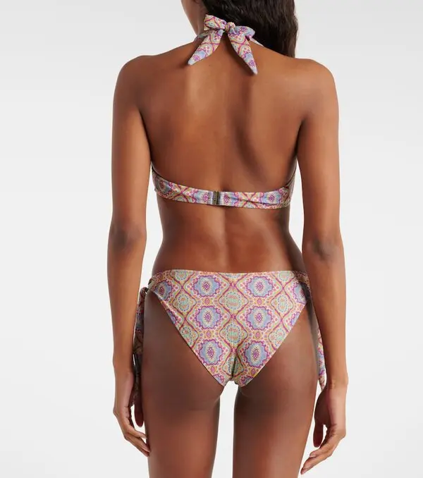 Etro Printed Halterneck Bikini - Blue