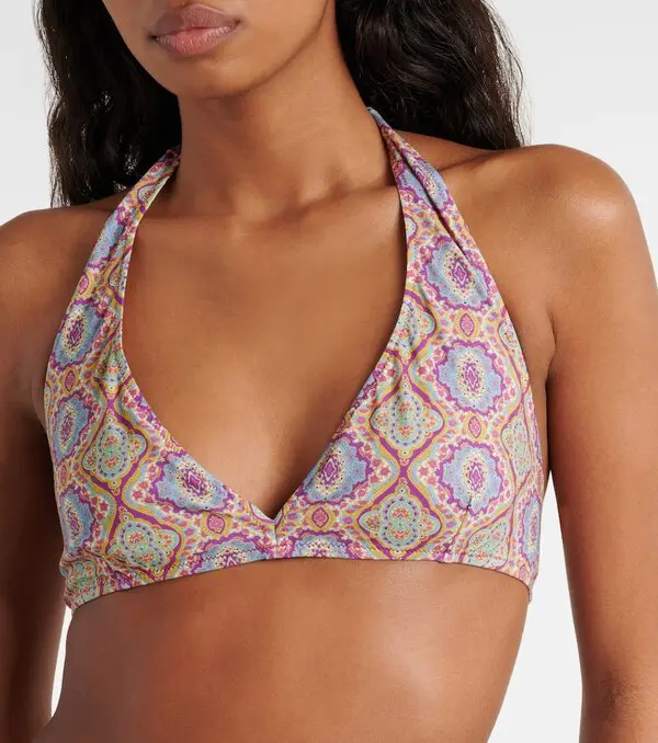 Etro Printed Halterneck Bikini - Blue