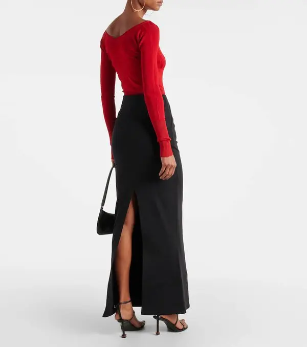 Jacquemus La Jupe Escala Knitted Maxi Skirt