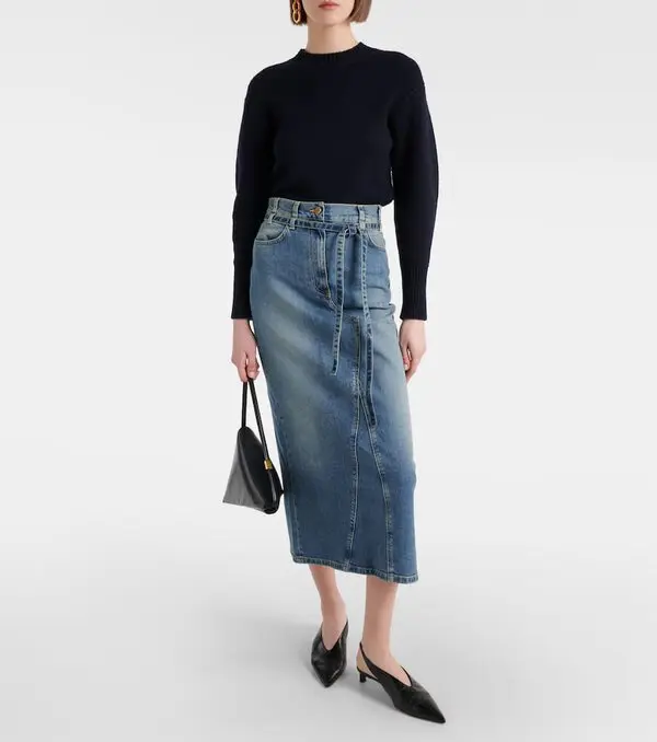 Altuzarra High-rise Denim Midi Skirt