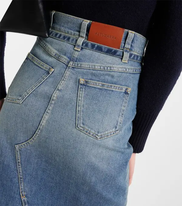 Altuzarra High-rise Denim Midi Skirt