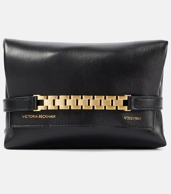 Victoria Beckham Chain Mini Leather Pouch With Strap