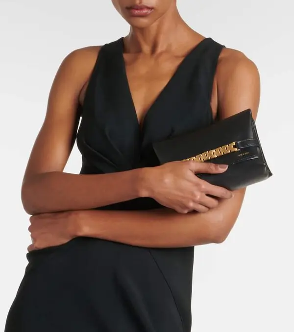 Victoria Beckham Chain Mini Leather Pouch With Strap