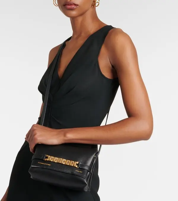 Victoria Beckham Chain Mini Leather Pouch With Strap