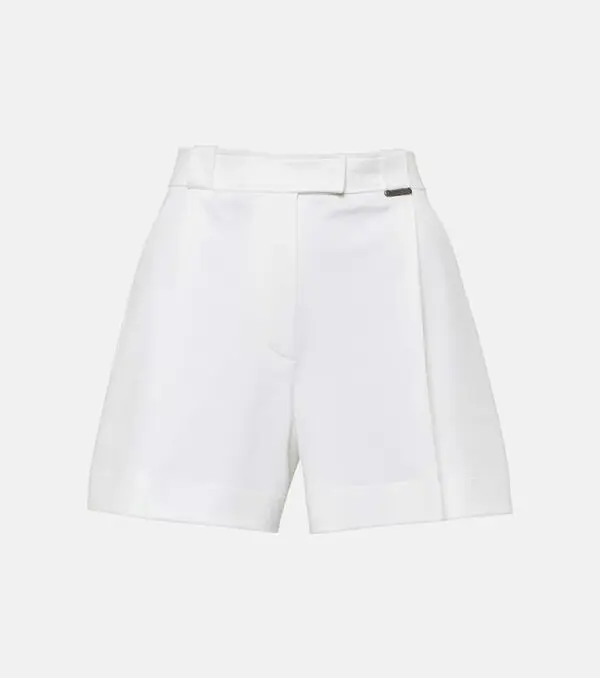 Brunello Cucinelli Pleated Cotton Shorts - White