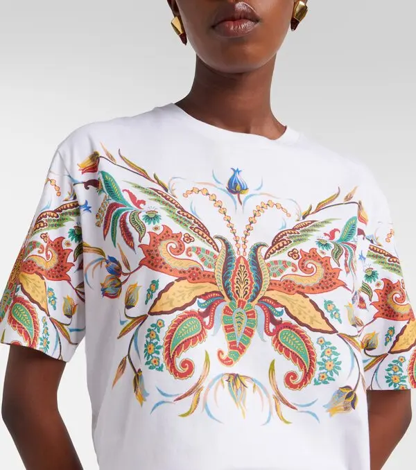 Etro Printed Cotton Jersey T-shirt - White