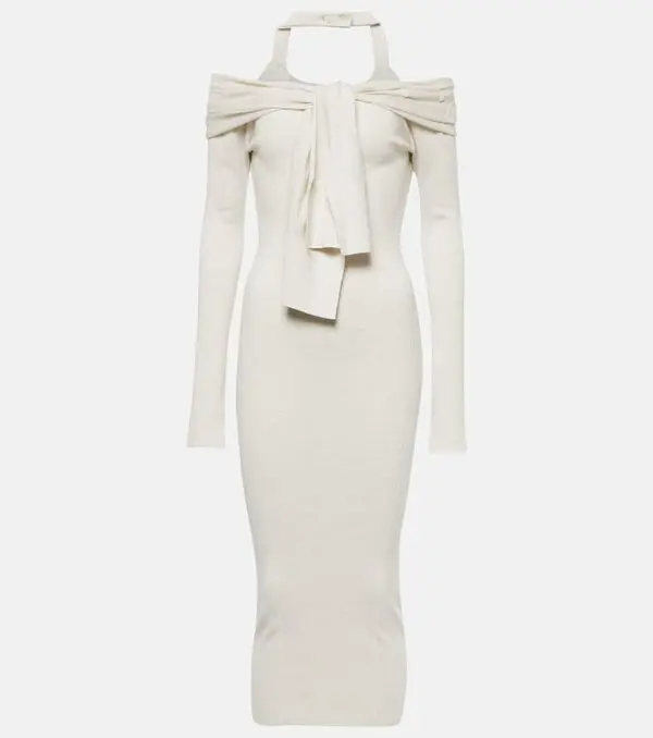 Jacquemus La Robe Doble Wool-blend Midi Dress - White
