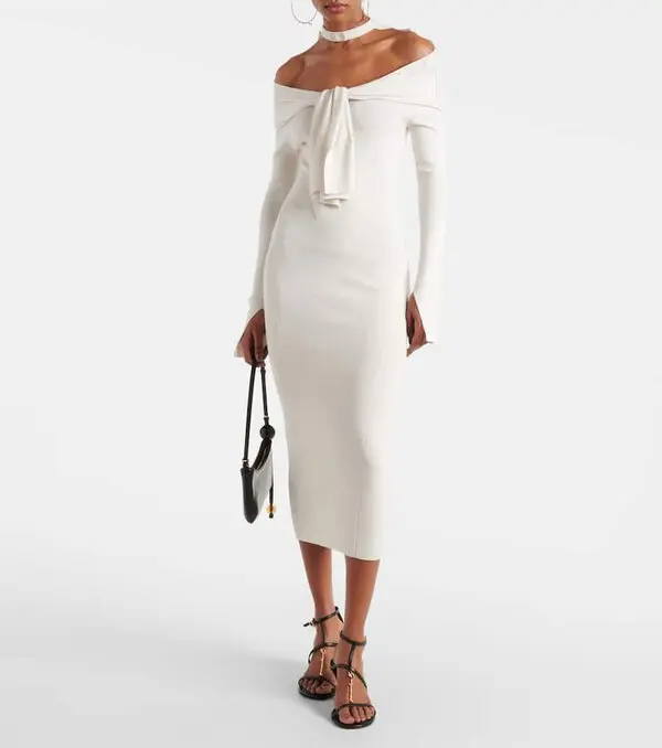 Jacquemus La Robe Doble Wool-blend Midi Dress - White