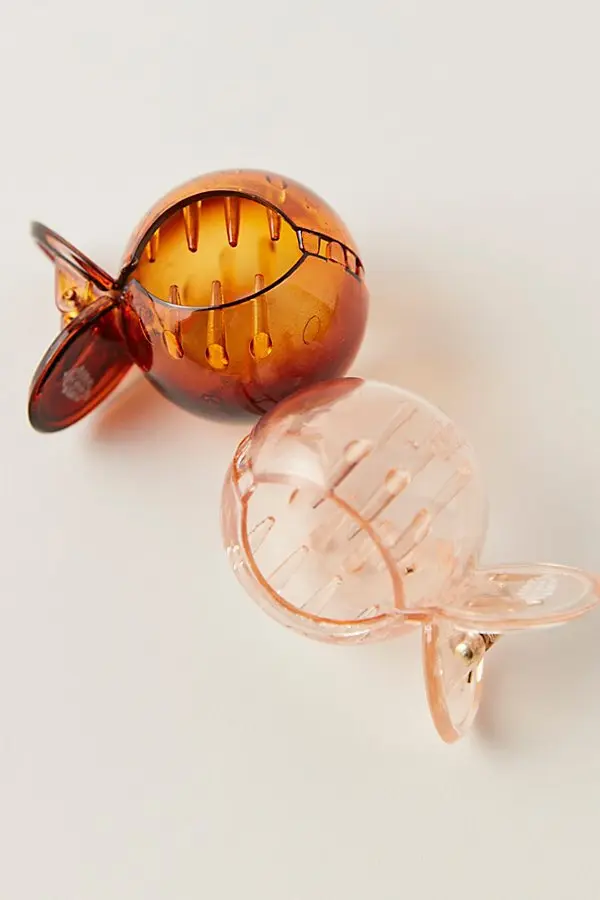 Free People Fast Ball Hair Claw Set Of 3 - Brown | Editorialist display picture 1