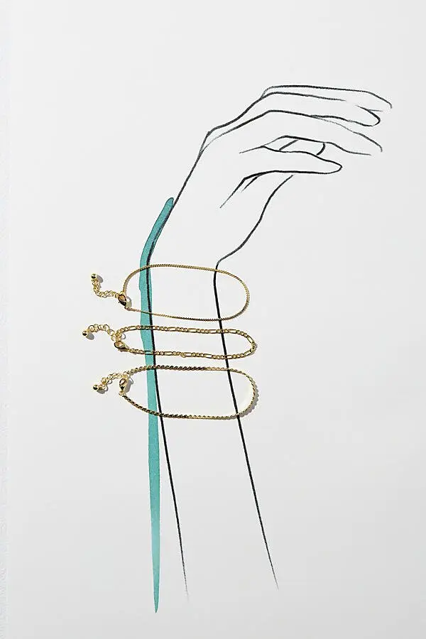 UNCOMMON JAMES Gilded Chain Bracelets Set Of 3