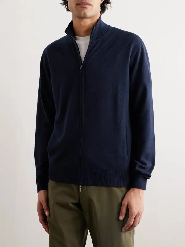 Loro Piana Cashmere Zip-up Sweater - Blue
