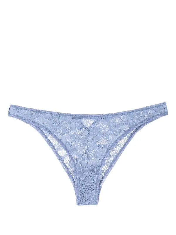 FLEUR DU MAL Le Stretch Lace Cheeky Briefs - Blue