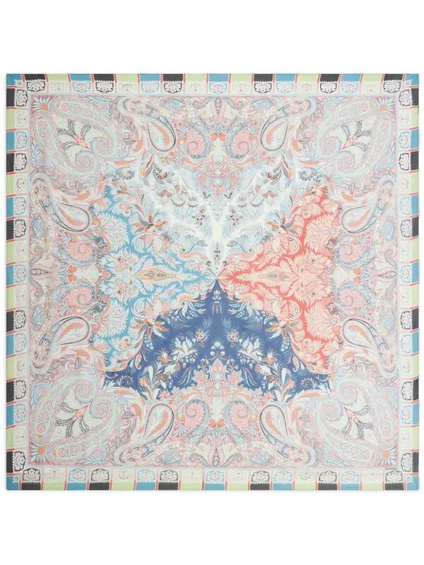Etro Paisley-print Silk Scarf - Blue
