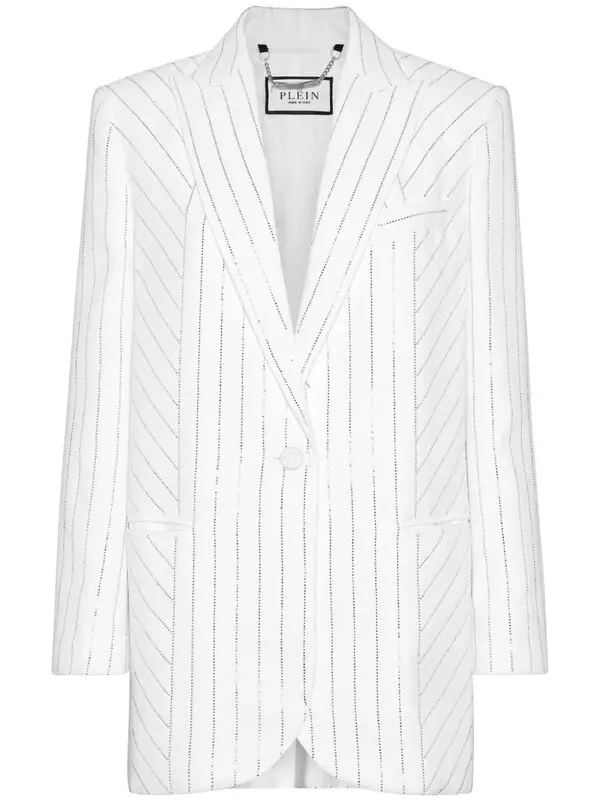 Philipp Plein Crystal-pinstripe Cady Blazer