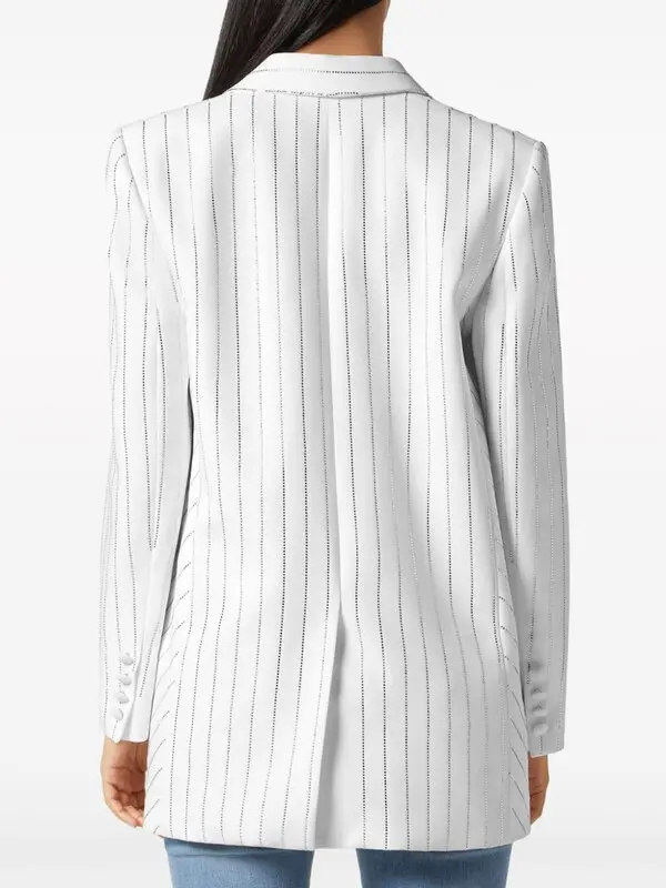 Philipp Plein Crystal-pinstripe Cady Blazer