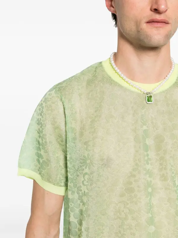 Martine Rose Granny Patterned-jacquard T-shirt