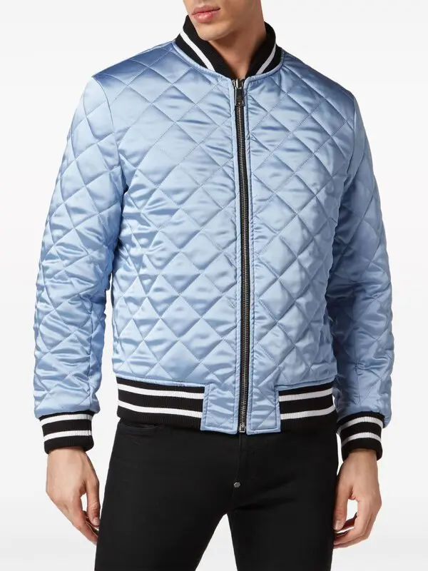 Philipp Plein Logo-print Satin Bomber Jacket