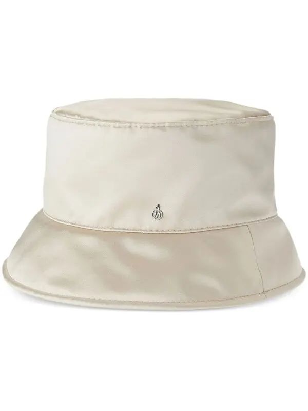 MAISON MICHEL Axel Silk-satin Bucket Hat - Neutrals