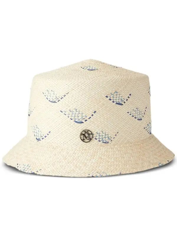 MAISON MICHEL Arsene Straw Cloche Hat - Neutrals