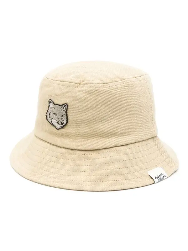 Maison Kitsuné Fox-motif Bucket Hat - Neutrals