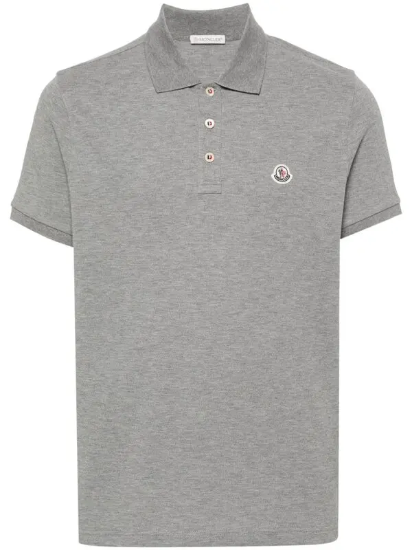 Moncler Logo-patch Polo Shirt - Grey