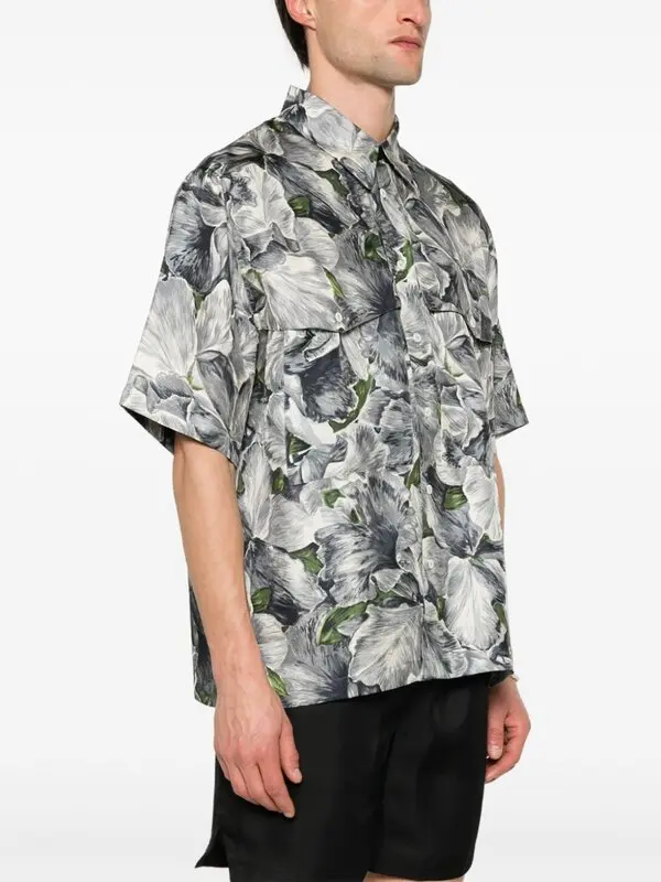 SUNFLOWER Floral-print Bowling Shirt
