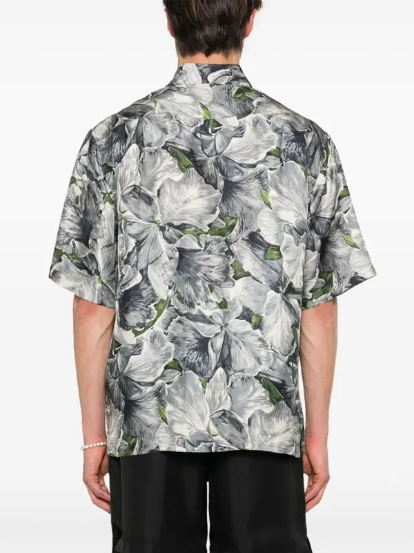 SUNFLOWER Floral-print Bowling Shirt