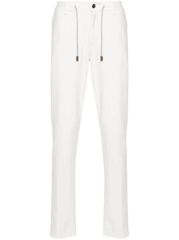 Eleventy Jersey Cotton-blend Trousers - White