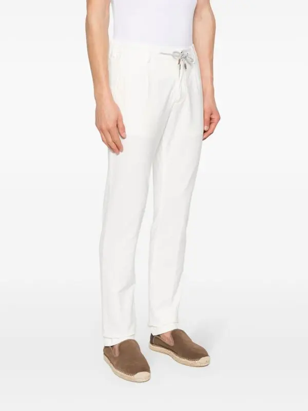 Eleventy Jersey Cotton-blend Trousers - White