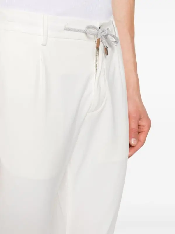 Eleventy Jersey Cotton-blend Trousers - White