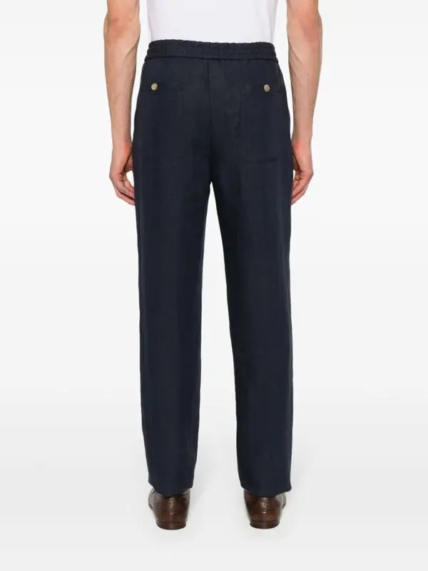 Etro Herringbone Linen Trousers