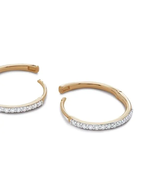Monica Vinader 14kt Yellow Diamond Hoop Earrings - Gold