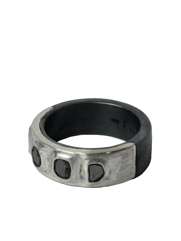 PARTS OF FOUR Sistema Diamond Sterling Silver Ring - Black